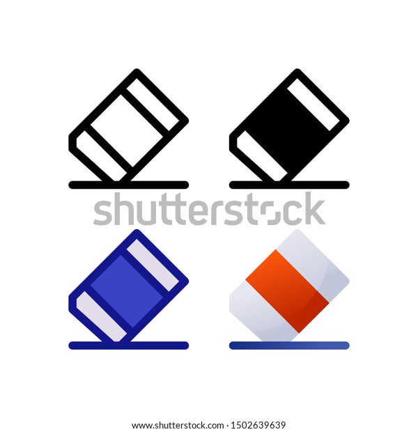 Eraser Logo Icon Design Four Style Stock Vector (Royalty Free ...