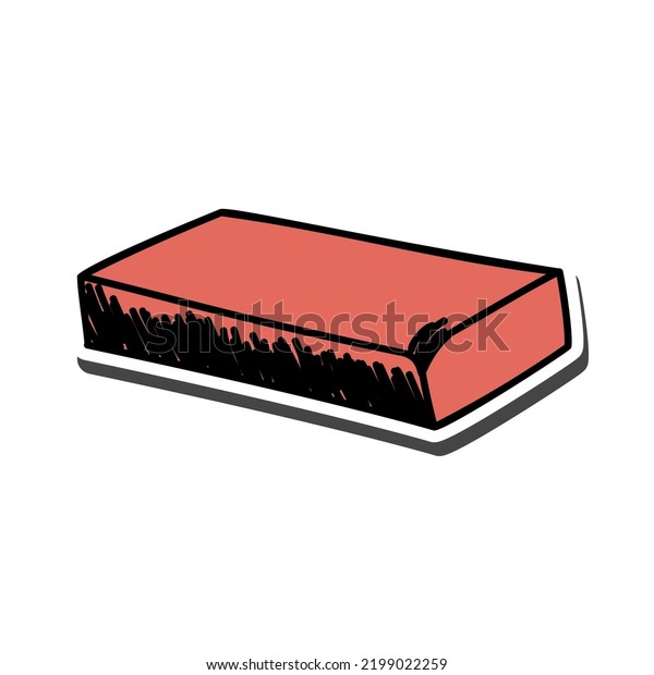 Eraser Sticker Shadow On Education Theme Stock Vector (Royalty Free ...