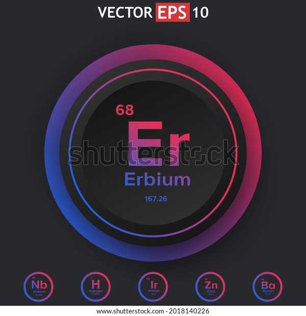 Erbium Chemical Element Periodic Table Color Stock Vector (Royalty Free ...