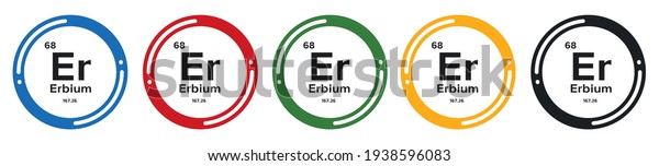 Erbium Symbol Set Flat Design Vector Stock Vector (Royalty Free ...