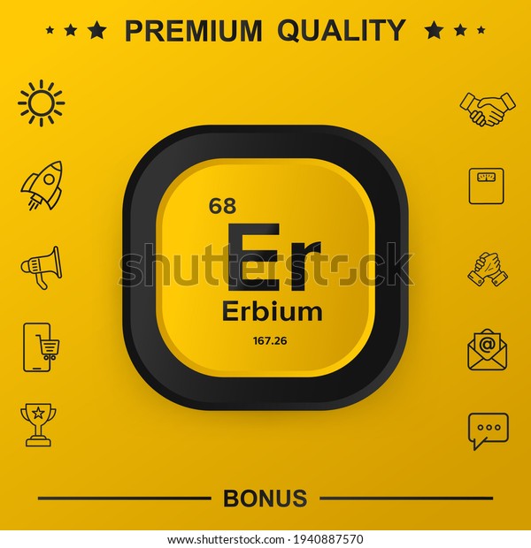 Erbium Symbol Yellow Button Stock Vector (Royalty Free) 1940887570 ...