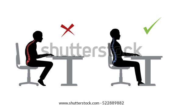 Ergonomic Wrong Correct Sitting Pose Infographic Stock Vector (Royalty ... Ergonomic Wrong Correct Sitting Pose Infographic Stock Vector (Royalty ...