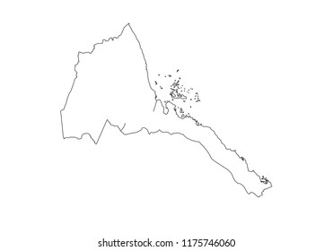 Eritrea Outline Map Country Shape National Stock Vector (Royalty Free ...