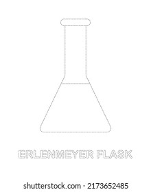 Erlenmeyer Flask Tracing Worksheet Kids Stock Vector (Royalty Free ...