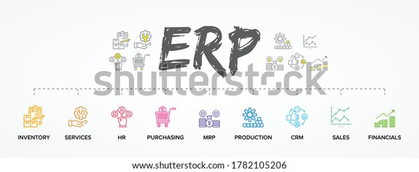Erp Enterprise Resource Planning Vector Structure: vetor stock (livre ...