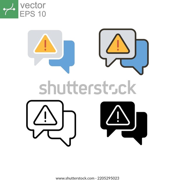 Error Chat Conversation Sign Caution Warning Stock Vector (Royalty Free ...