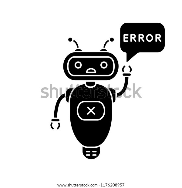 Error Chatbot Glyph Icon Silhouette Symbol Stock Vector (Royalty Free ...