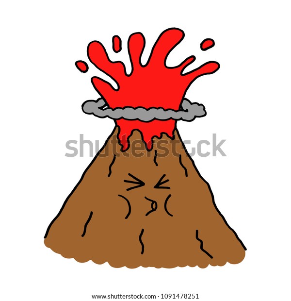 Eruption Volcano Vector Illustration Doodle Style Stock Vector (Royalty ...