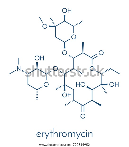 Erythromycin Antibiotic Drug Macrolide Class Chemical Stock Vector ...