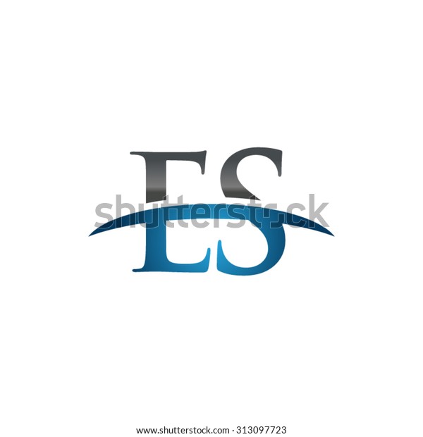 Es Initial Company Blue Swoosh Logo Stock Vector (Royalty Free ...