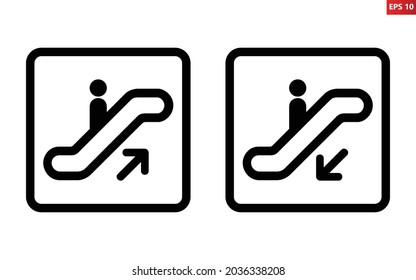 Escalator Escalator Down Sign Vector Illustration Stock Vector (Royalty ...