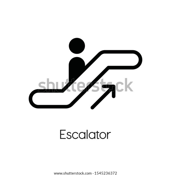 Escalator Icon Vector Stairs Symbol Linear Stock Vector (Royalty Free ...