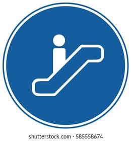 Escalator Sign Blue Vector Stock Vector (Royalty Free) 585558674 ...