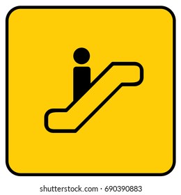 Escalator Down Sign Yellow Background: เวกเตอร์สต็อก (ปลอดค่าลิขสิทธิ์ ...