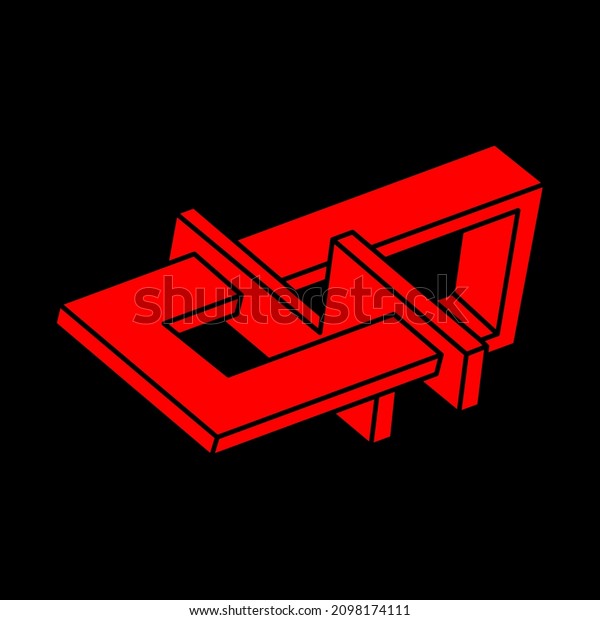 Escher Paradox Geometry Logo Optical Illusion Stock Vector (Royalty ...