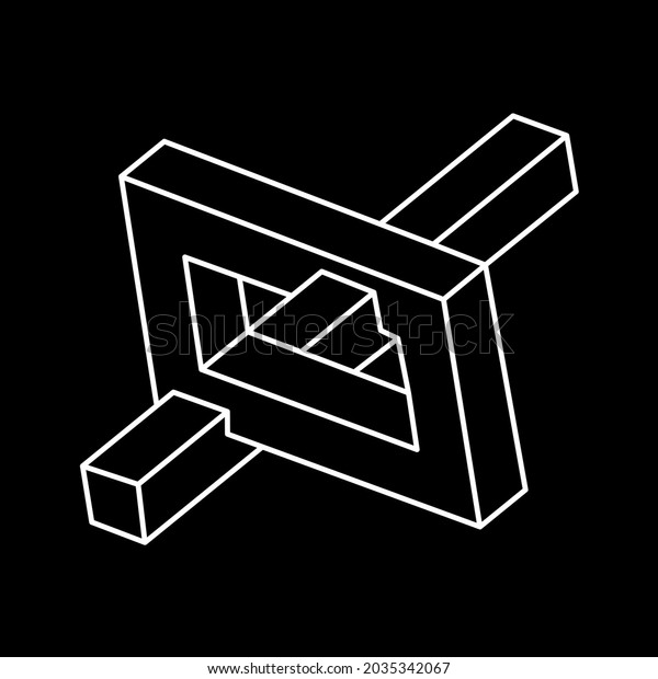 Escher Paradox Geometry Optical Illusion Object Stock Vector (Royalty ...