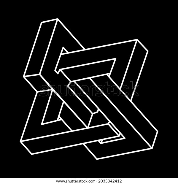 Escher Paradox Geometry Optical Illusion Object Stock Vector (Royalty ...
