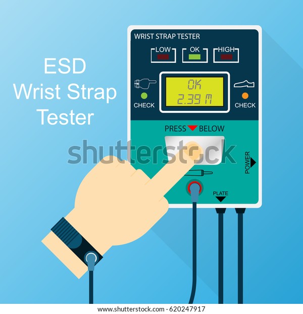 Esd Wrist Strap Tester Industry Production Stock Vector (Royalty Free ...