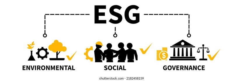 Esg Banner Web Vector Illustration Sustainable Stock Vector (Royalty ...