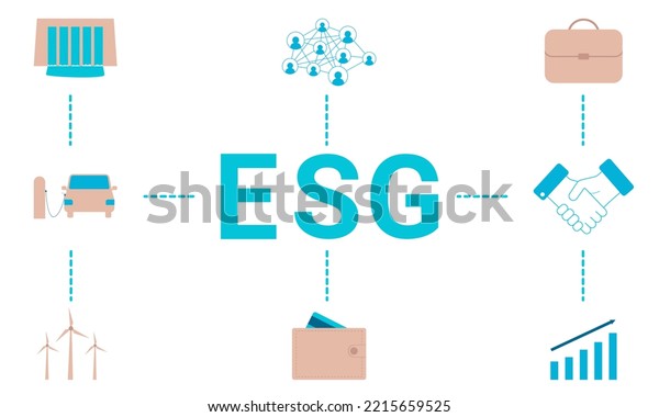 Esg Environment Social Governance Principles Development Stock Vector ...
