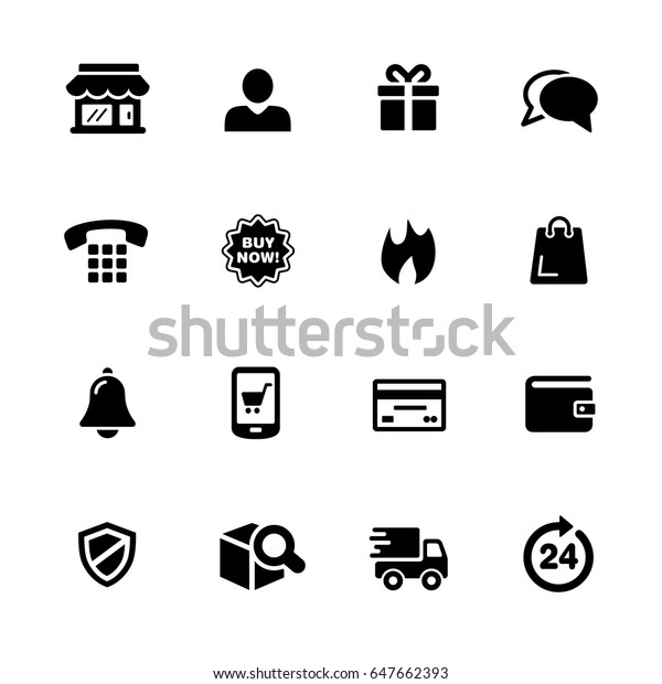 Eshop Icons Black Series Vector Icons Stock Vector (Royalty Free) 647662393