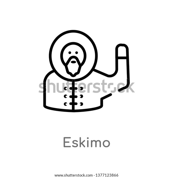 Eskimo Vector Line Icon Simple Element Stock Vector (Royalty Free ...