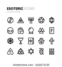 Esoteric Icons Signs Editable Stroke Web Stock Vector (Royalty Free ...