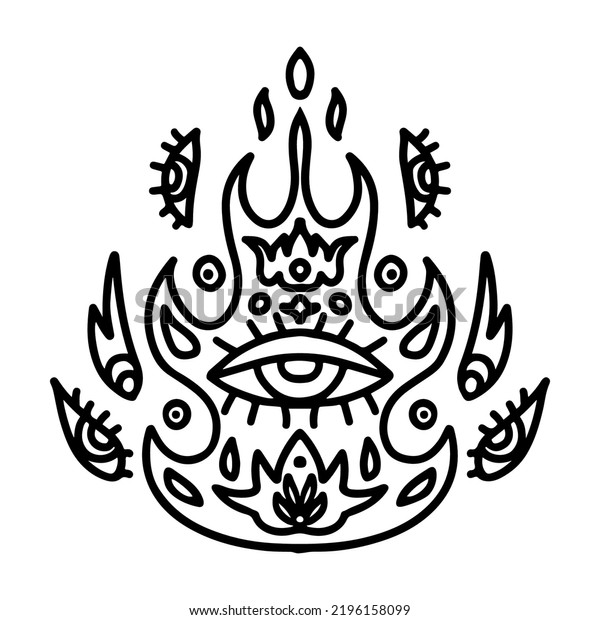 Esoteric Mandala Line Art Illustration Vector Stock Vector (Royalty ...