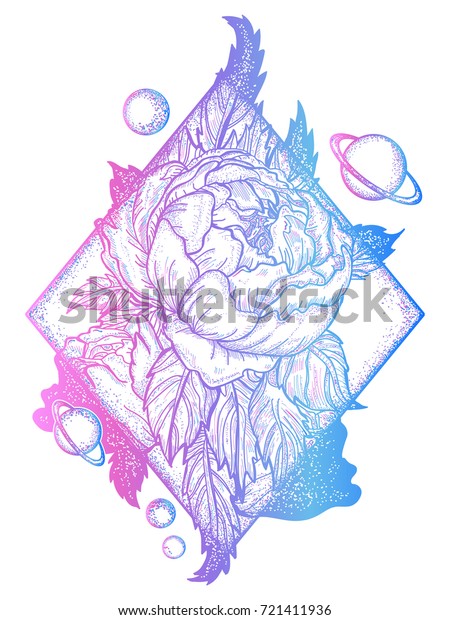 Esoteric Rose Tattoo Art Tshirt Design Stock Vector (Royalty Free ...