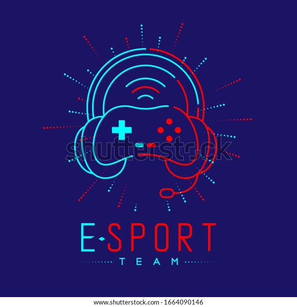 Esport Streamer Logo Icon Outline Stroke Stock Vector (Royalty Free ...