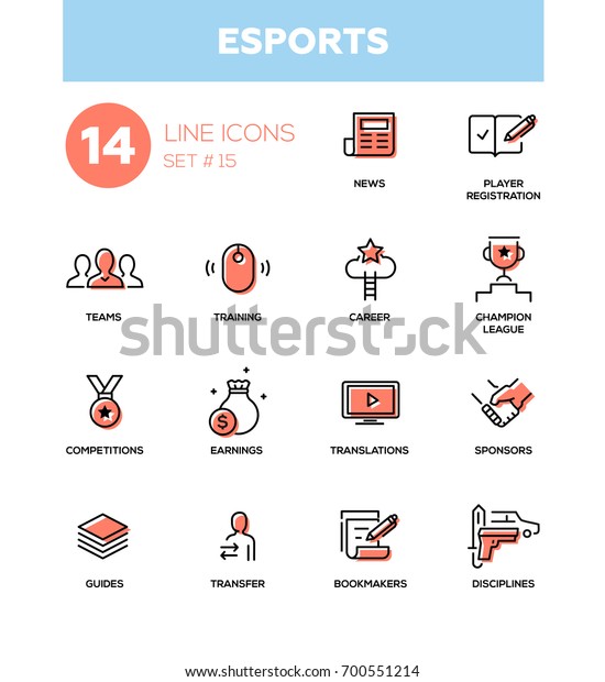 Esports Set Vector Icons Pictograms News Stock Vector (Royalty Free ...