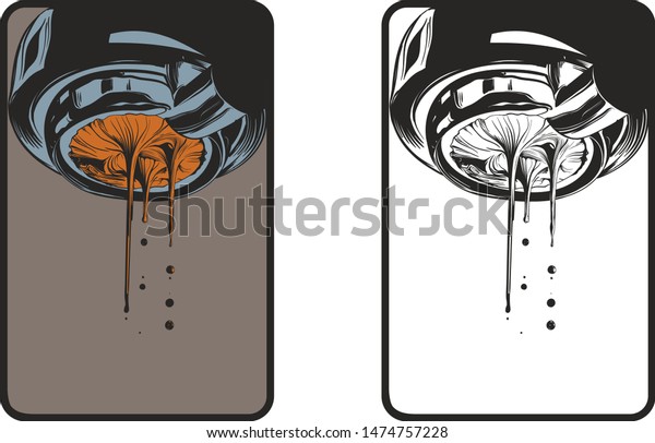 Espresso Coffee Dripping Portafilter Coffee Machine Stock Vector ...