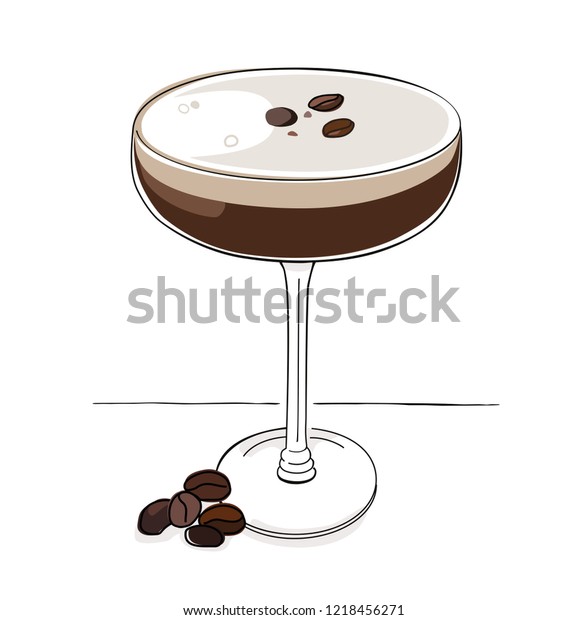 Espresso Martini Vector Illustration Stock Vector (Royalty Free) 1218456271