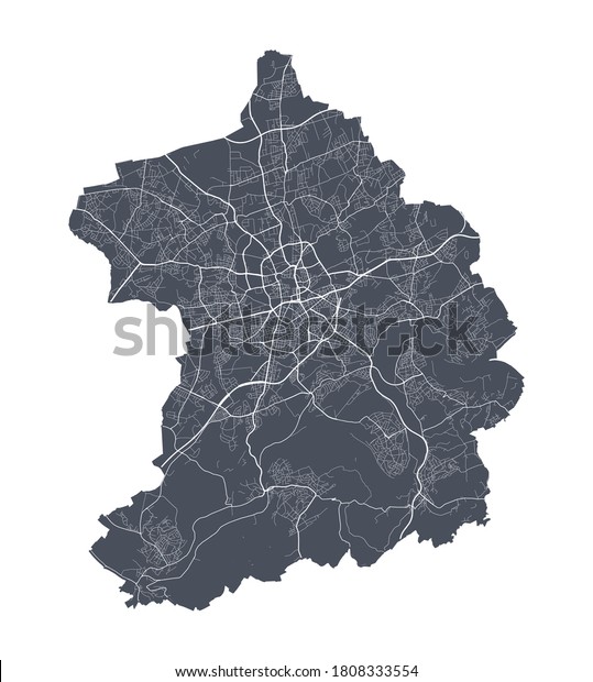 Mapa de Essen. Mapa vectorial detallado: vector de stock (libre de ...