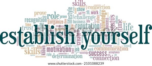 Establish Yourself Conceptual Vector Illustration Word Stock Vector ...