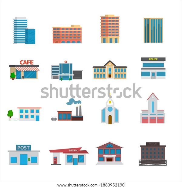 Estates Colored Icons Set On White Stock Vector (Royalty Free ...