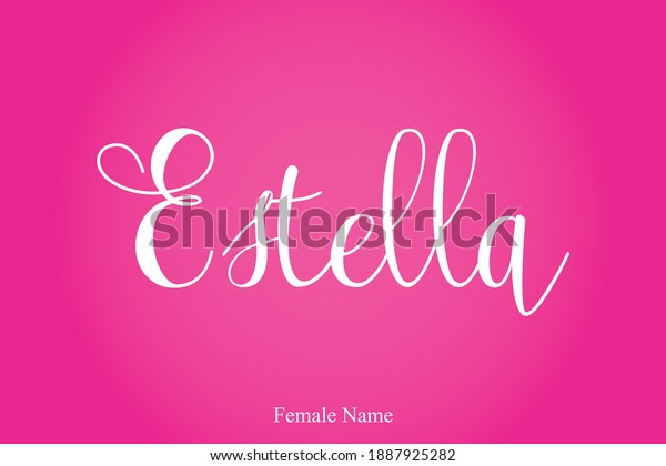 Estella Female Name Cursive Calligraphy Text: vetor stock (livre de ...