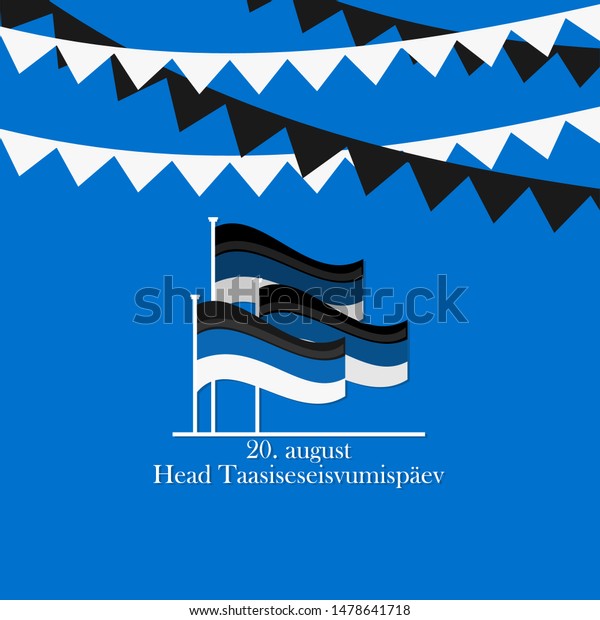 Estonian Text August 20 Independence Day Stock Vector (Royalty Free ...