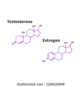 Estrogen Testosterone Formula Isolated On White Stock Vector (Royalty ...