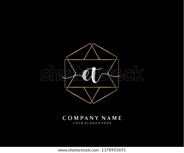 Et Initial Handwriting Logo Geometric Template Stock Vector (Royalty ...