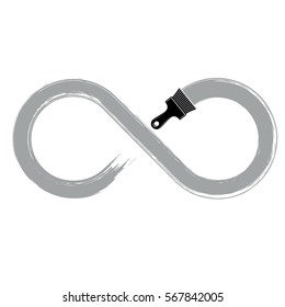 Eternity Vector Handdrawn Symbol Isolated Grayscale Stock Vector ...