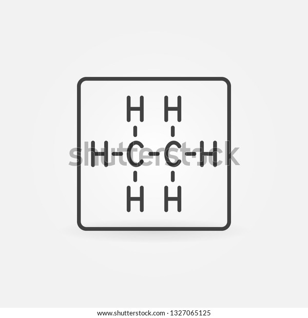 Ethane formula outline icon. Vector chemistry c2h6 concept symbol in ...