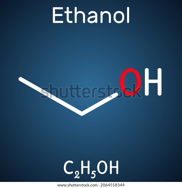 Ethanol C2h5oh Molecule Primary Alcohol Alkyl Stock Vector (Royalty ...