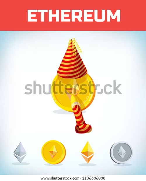 Ethereum Birthday Hat Pipe Ethereum Digital Stock Vector (Royalty Free ...