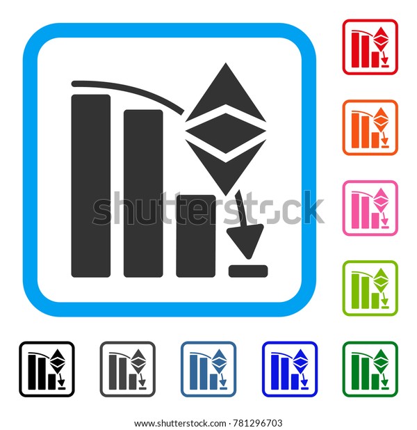 Ethereum Classic Falling Chart Icon Flat Stock Vector (Royalty Free ...