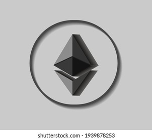Ethereum Eth Cryptocurrency Symbol Coins Isolated Stock Vector (Royalty ...