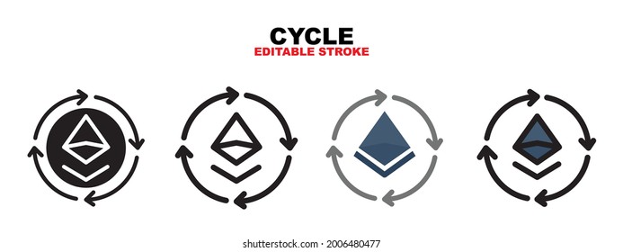 Ethereum Cycle Icon Cryptocurrency Collection Icons Stock Vector ...