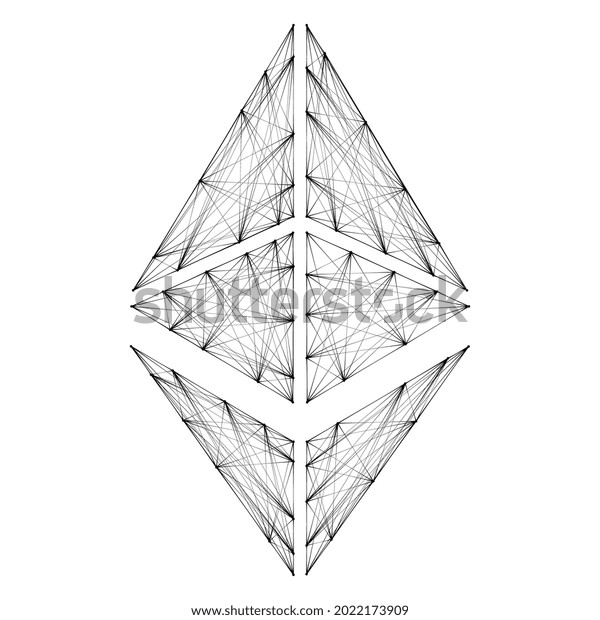 Ethereum Eth Cryptocurrency Token Symbol Linear Stock Vector (Royalty ...