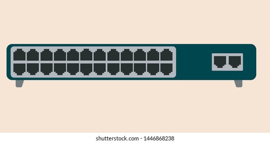 Ethernet Switch 24 Port Dark Vector Stock Vector (Royalty Free) 1446868238