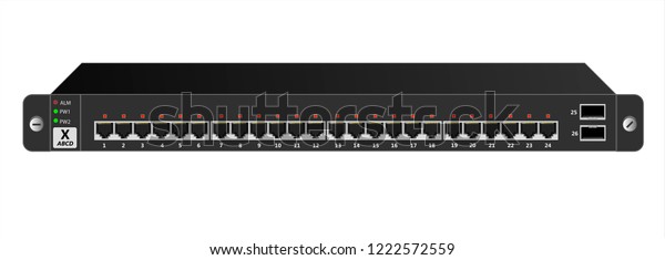Ethernet Switch Black Mounting 19inch Rack Stock Vector (Royalty Free ...
